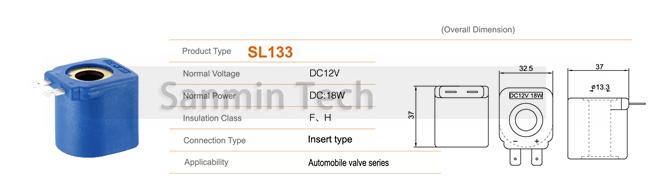 SL133 Automobile 12 Volt Solenoid Valve Coil , Pneumatic Solenoid Coil ...