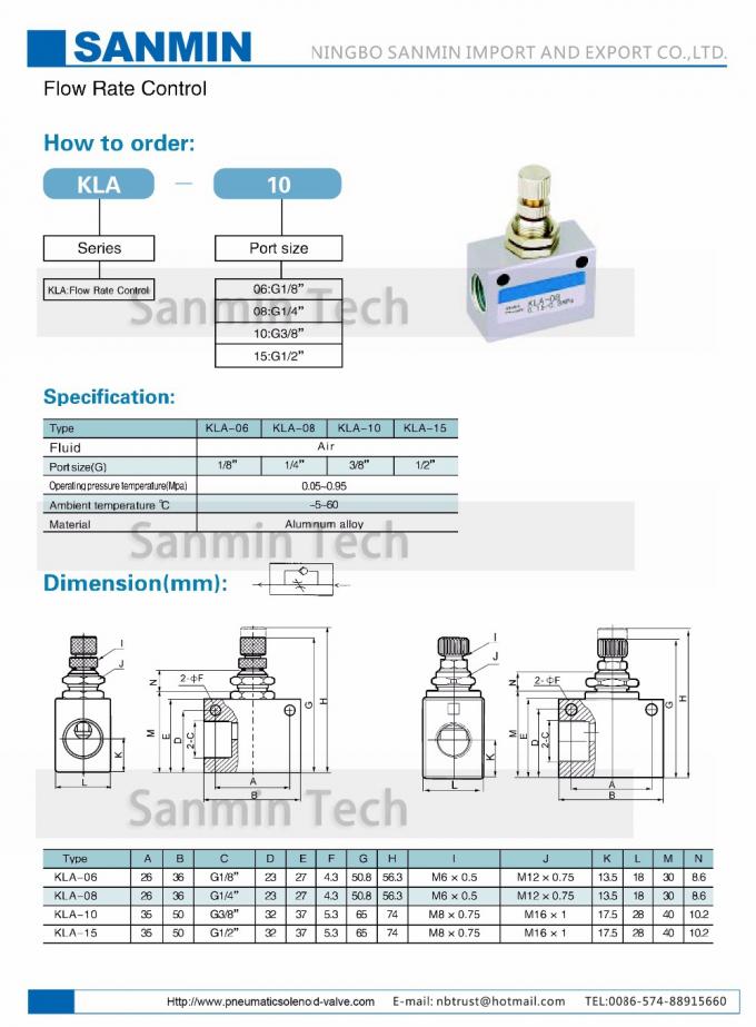 Aluminum Alloy G Thread Pneumatic Mechanical Valve