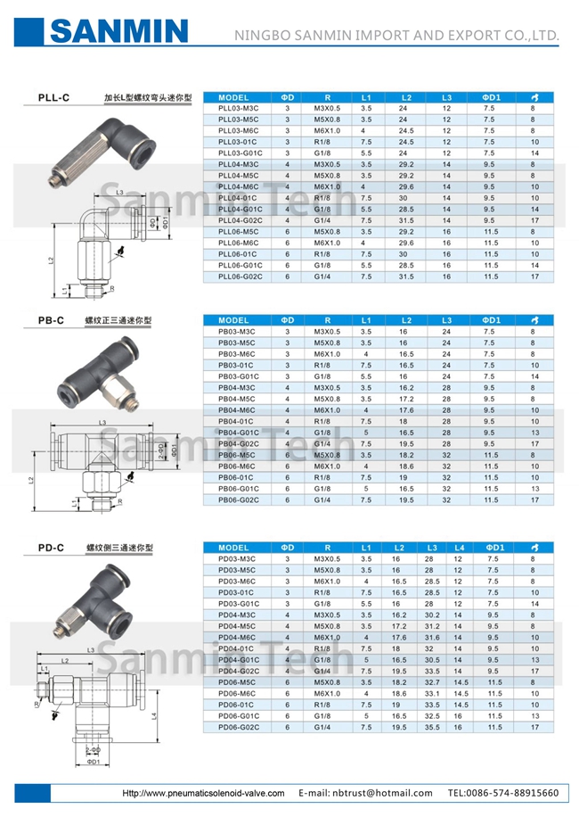 PLL - C Compact One Touch Fitting Mini Fittings Extended Male Elbow ...