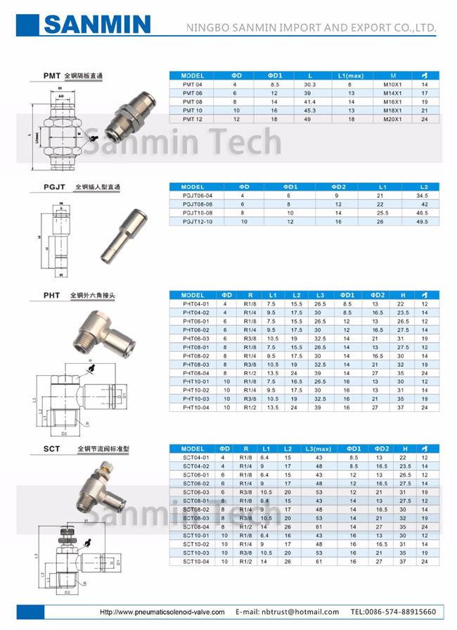 SCT All Metal Brass Fitting Push In Speed Controller Brass Pneumatic ...